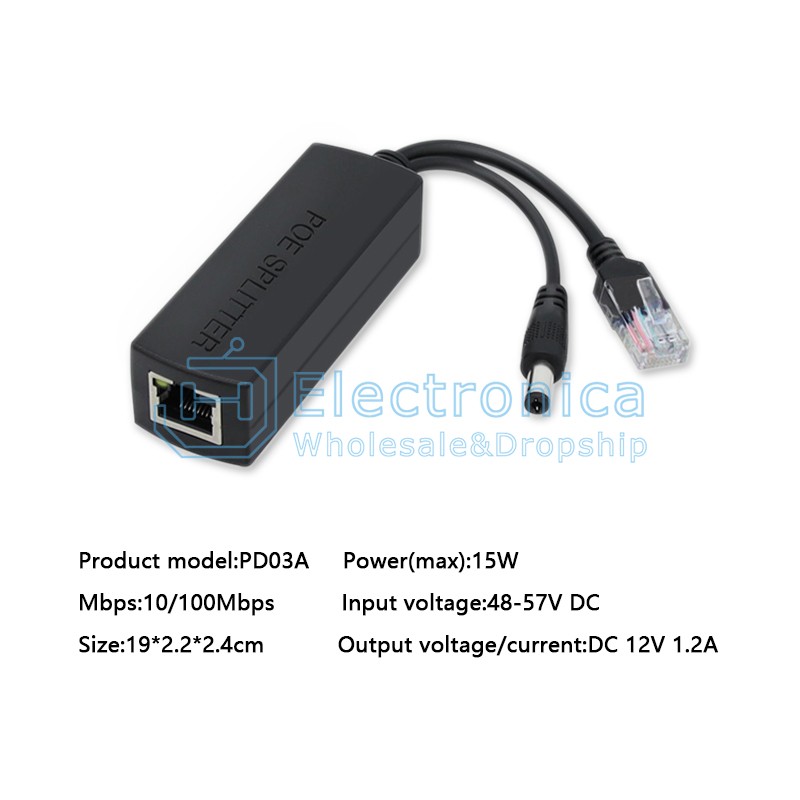 48V to 5V POE/Micro USB Splitter for Raspberry Pi-JH B2B Wholesale ...